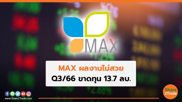MAX ผลงานไม่สวย Q3/66 ขาดทุน 13.7 ลบ. | Share2Trade